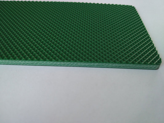 Green Color Pvc Material Industrial Conveyor Belts With Diamond Pattern supplier