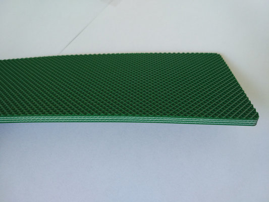 Green Color Pvc Material Industrial Conveyor Belts With Diamond Pattern supplier