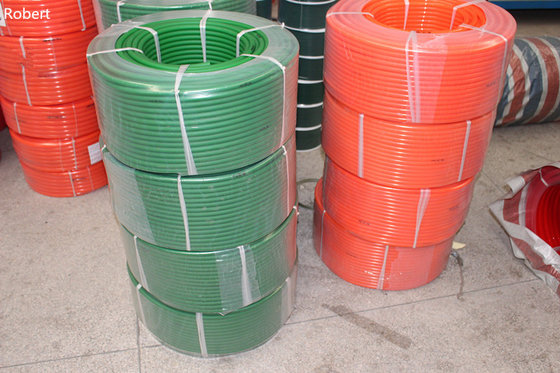 Green / Orange Color Polyurethane Round Drive Belt Rough / Smooth Surface supplier