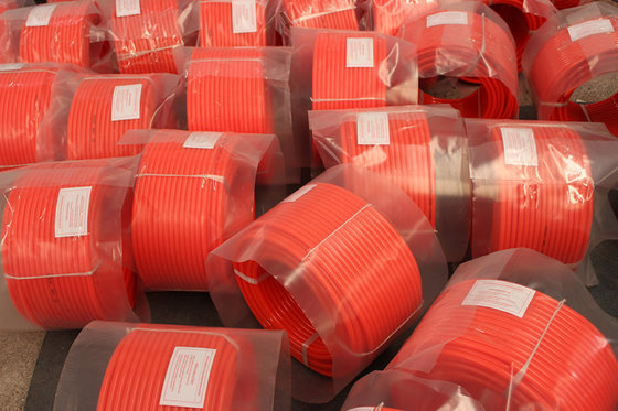 Red Color Textile Industry Polyurethane Round Belt , PU Urethane Drive Belts supplier