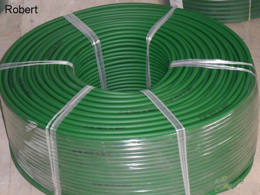 Rough Polyurethane Round Conveyor Belt For Food Industry Light Green / Dark Green supplier