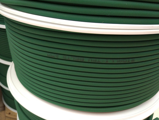 Green Polyurethane Round Belt Low Compression Set For Floor / Roof Tiles Conveying supplier