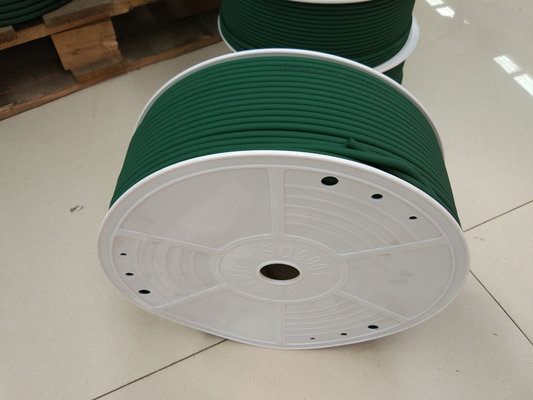 Green Polyurethane Round Belt Low Compression Set For Floor / Roof Tiles Conveying supplier