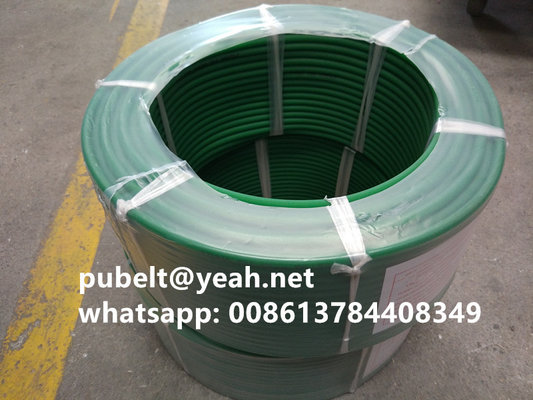 85A Green Color Polyurethane Round Belt With High Tensile Tear Strength supplier