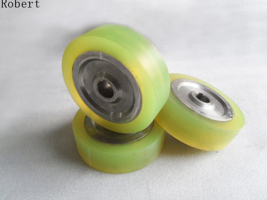 Polyurethane Coated Forklift Roller Wheels With Bearings Natural Color supplier