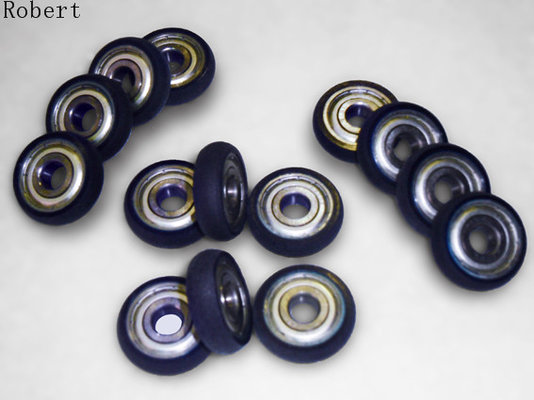 Heavy Duty Small Polyurethane Roller Wheels With Aluminum Center Assemble Ball Bearing supplier