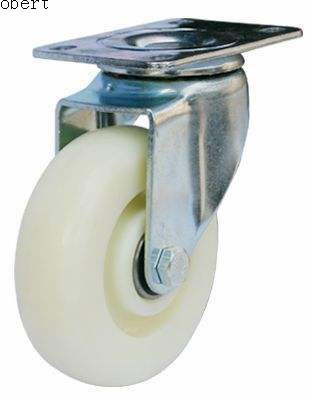 Total Brake Polyurethane Nylon Roller Wheels With Double Ball Bearings supplier