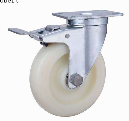 Total Brake Polyurethane Nylon Roller Wheels With Double Ball Bearings supplier
