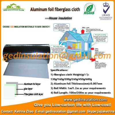Hot sell energy saving aluminium composite fiberglass cloth heat insulation sheet