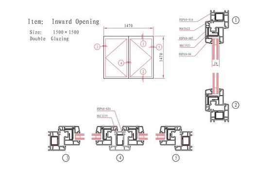 double-glazed extrusion PVC window 