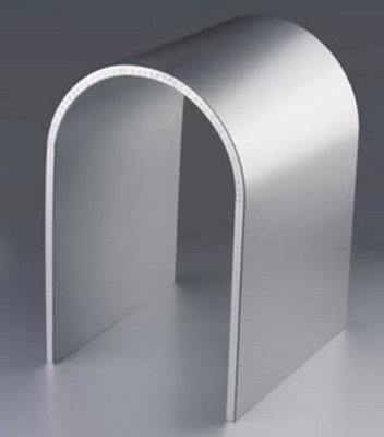 3mm / 4mm Curved Alterable Aluminum Facade Panels With Primer / Varnish Coating