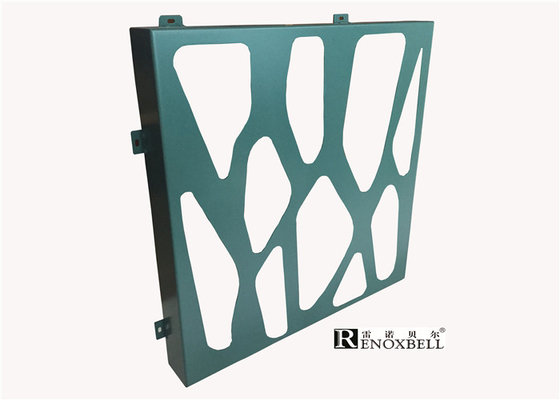 Light Green PVDF Coated Perforated Aluminum Panels For Facade Cladding