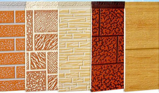 Wall Cladding Polyurethane External Wall Panels Facade Brick / Wood Pattern