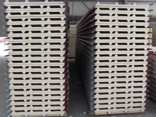 High density fireproof prefab wall panels , pu Sandwich Panel for roof