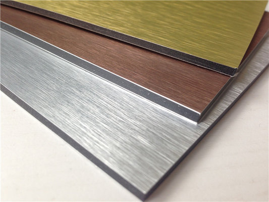 Brushed PE / PVDF Aluminum Composite Panel , 3mm / 4mm / 5 mm Aluminium Sheet