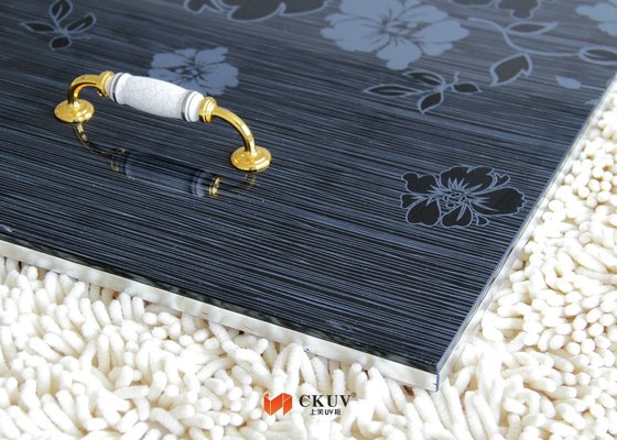 Contemporary Textured 3d Wave High Gloss UV Board Kitchen Cabinet Sheets