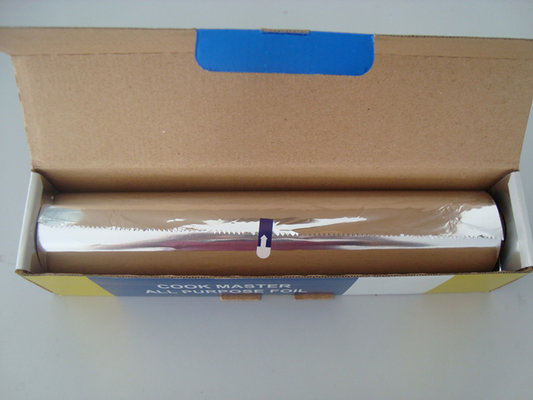 Catering Aluminium Foil Roll Various Micron Packed Color Box With Metal Cutter