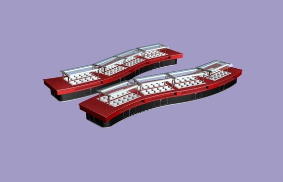 Seamless Restaurant Hot Buffet Counter With LED Light , Plastic Aluminum Sheet