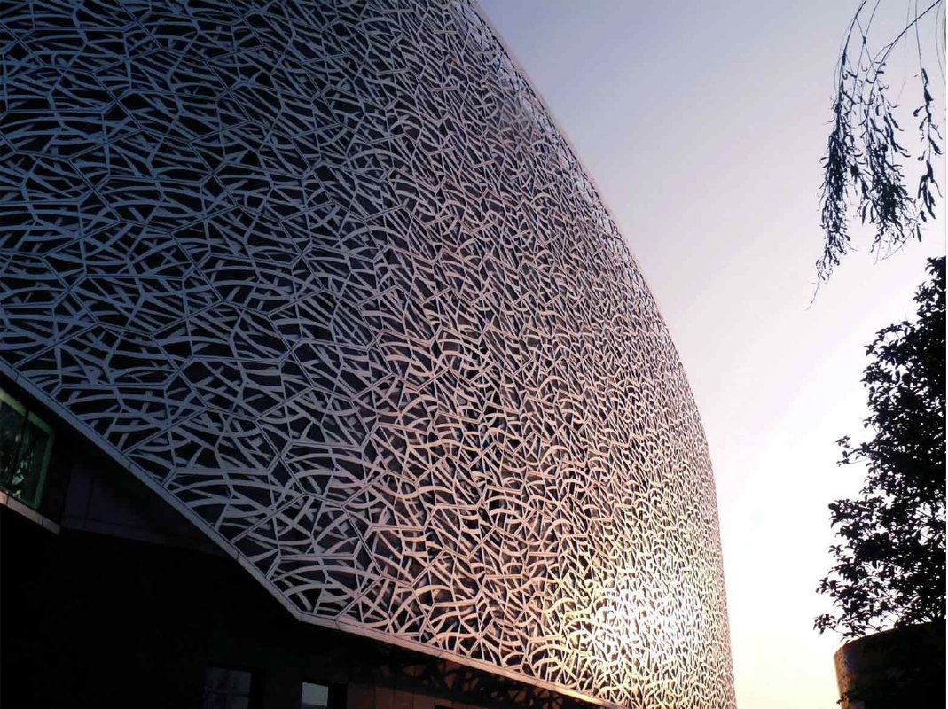 Prefabricated Facade Ceiling / Wall Cladding 2mm / 4mm  Perforated Aluminium Panels&Sheets