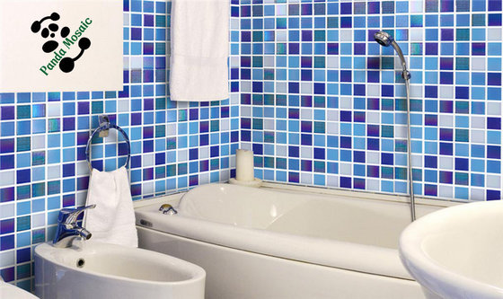 SMH20 Decor Swimming Pool Matt Mosaic Blue Mosaic For Wall Striated Glass Mosaic