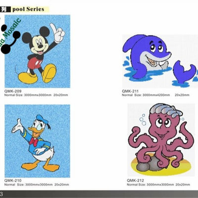 Decorative Pool Glass Mosaic Tile Animal Mosaic Pattern Swimming Pool Tile