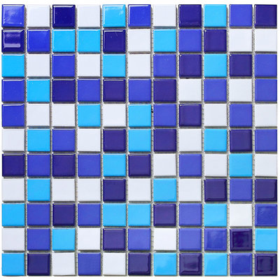 Outdoor Blue Glass Mosaic Cheap Swimming Pool Tile 327*327*4mm Sheet Size