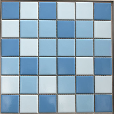 Outdoor Blue Glass Mosaic Cheap Swimming Pool Tile 327*327*4mm Sheet Size