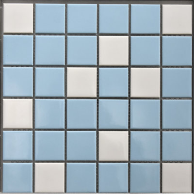 Blue Square Glass Mosaic Bathroom Wall Floor Pool Swimming Tile