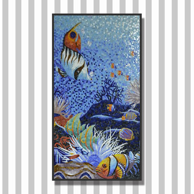 Fish Design Background Bathroom Tile Murals Beautiful Patterns JY-JH-OC03