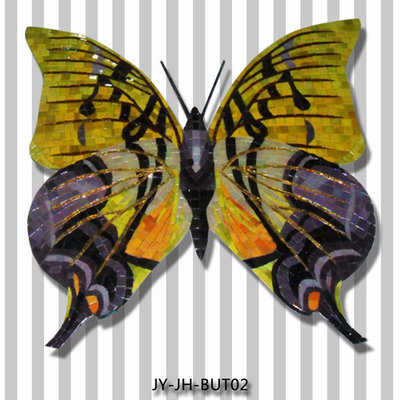 Artwork Butterfly Animals Handmade Tile Murals Glass Mosaic Materials