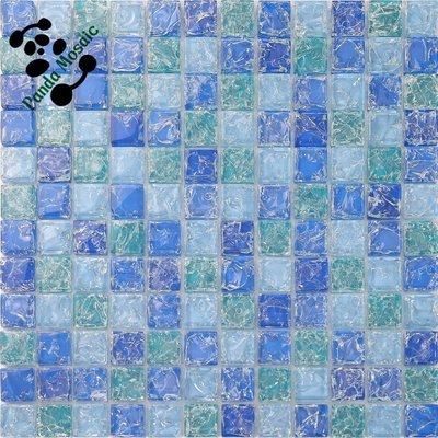 Ice Cracked Broken Glass Mosaic Tile Blue Mosaic Tile Chinese Glass Wall Tiles