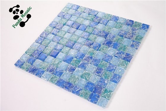 Ice Cracked Broken Glass Mosaic Tile Blue Mosaic Tile Chinese Glass Wall Tiles