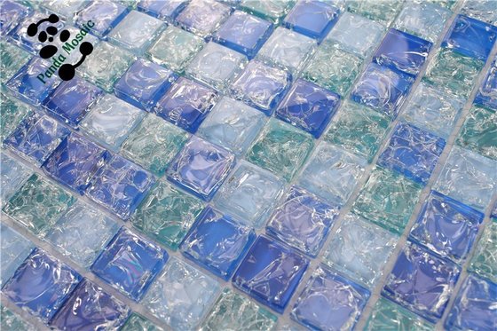 Ice Cracked Broken Glass Mosaic Tile Blue Mosaic Tile Chinese Glass Wall Tiles
