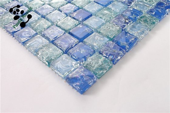 Ice Cracked Broken Glass Mosaic Tile Blue Mosaic Tile Chinese Glass Wall Tiles