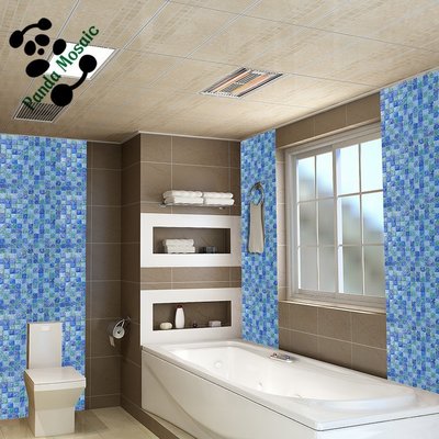 Ice Cracked Broken Glass Mosaic Tile Blue Mosaic Tile Chinese Glass Wall Tiles