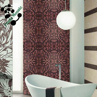 MB SMH05 Vitrified Backsplash Tile Premium Glass Mosaic Decor Brown Mosaic Wall Tile