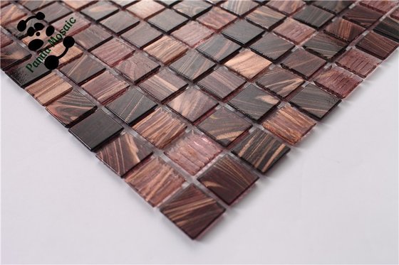 MB SMH05 Vitrified Backsplash Tile Premium Glass Mosaic Decor Brown Mosaic Wall Tile