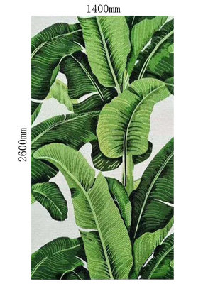 Green Leaf Wall Mural / Arts And Crafts Tile Murals Low Temperature Resistance