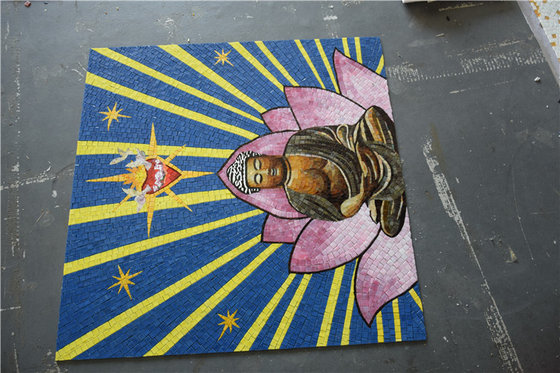 Glass Holy Handmade Tile Murals For Residential , Resort Decoration