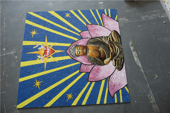 Glass Holy Handmade Tile Murals For Residential , Resort Decoration