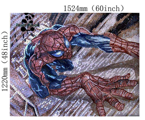 Durable Spiderman Wall Murals / Custom Ceramic Tile Murals Low Temperature Resistant
