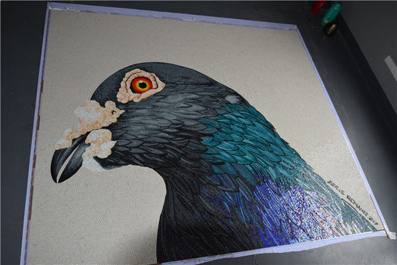 Marble Mosaic Bird Tile Murals , Premium Grade Art Nouveau Tile Mural