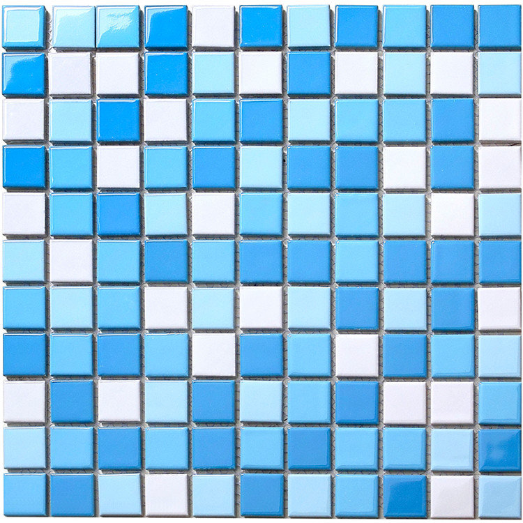 Outdoor Blue Glass Mosaic Cheap Swimming Pool Tile 327*327*4mm Sheet Size