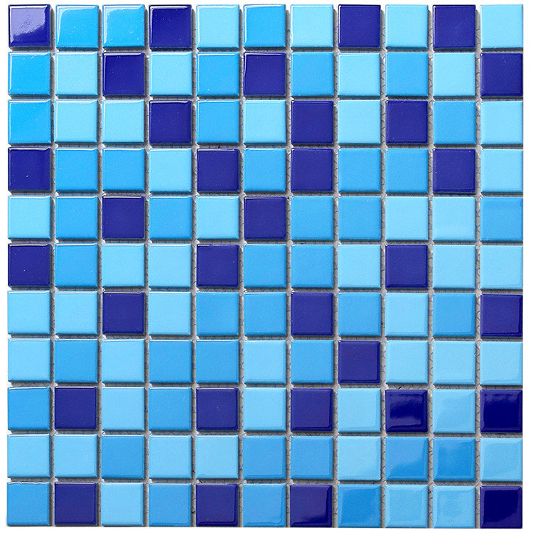 Blue Square Glass Mosaic Bathroom Wall Floor Pool Swimming Tile