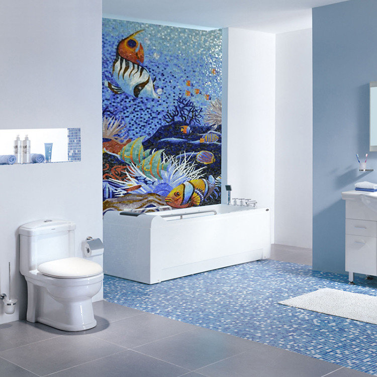 Fish Design Background Bathroom Tile Murals Beautiful Patterns JY-JH-OC03