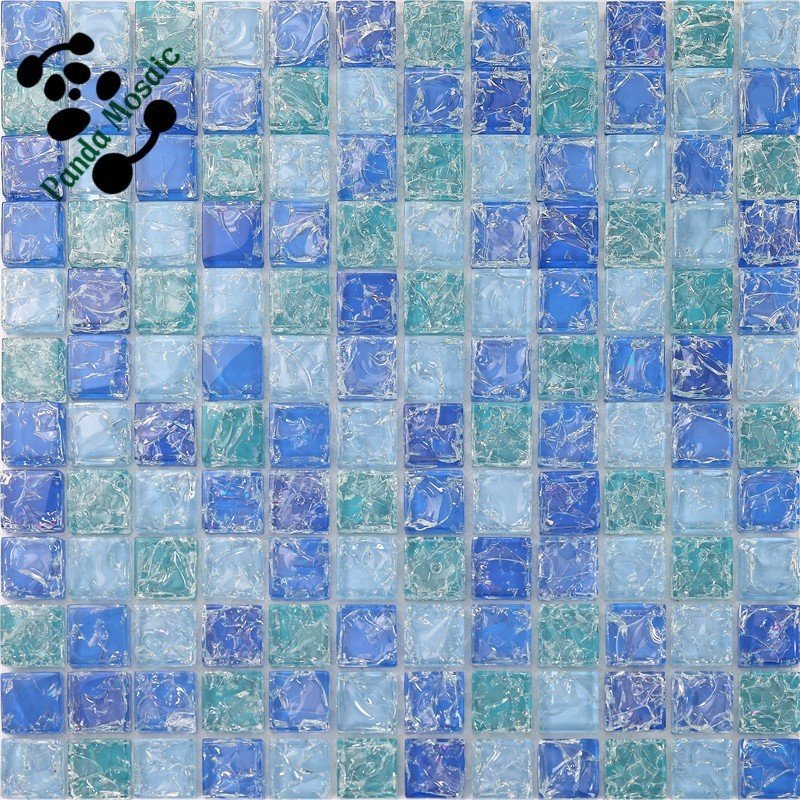Ice Cracked Broken Glass Mosaic Tile Blue Mosaic Tile Chinese Glass Wall Tiles