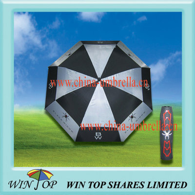 China Arc 68", Radius 34" Black Widow Auto Golf Umbrella supplier
