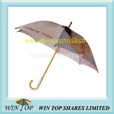 China 23" Manual Wooden Picture Photo Umbrella supplier