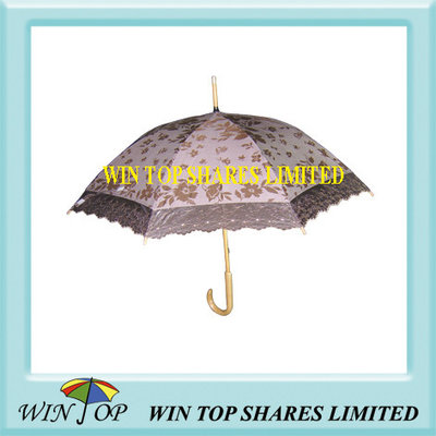 China 21" Ladies Straight Sun Umbrella with Lace supplier