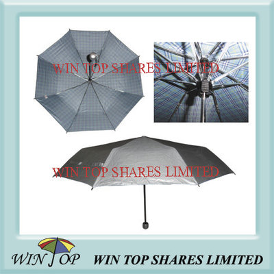 China UV Proof 3 Fold Check Umbrella supplier